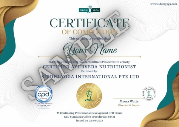 Online Certified Ayurvedic Nutritionist | Siddhi Yoga